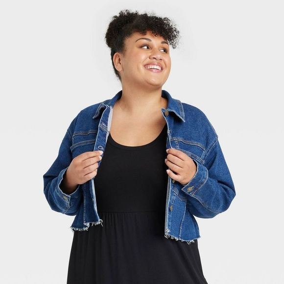 Ava & Viv | Jackets & Coats | Womens Plus Size Cropped Denim Jacket Ava ...